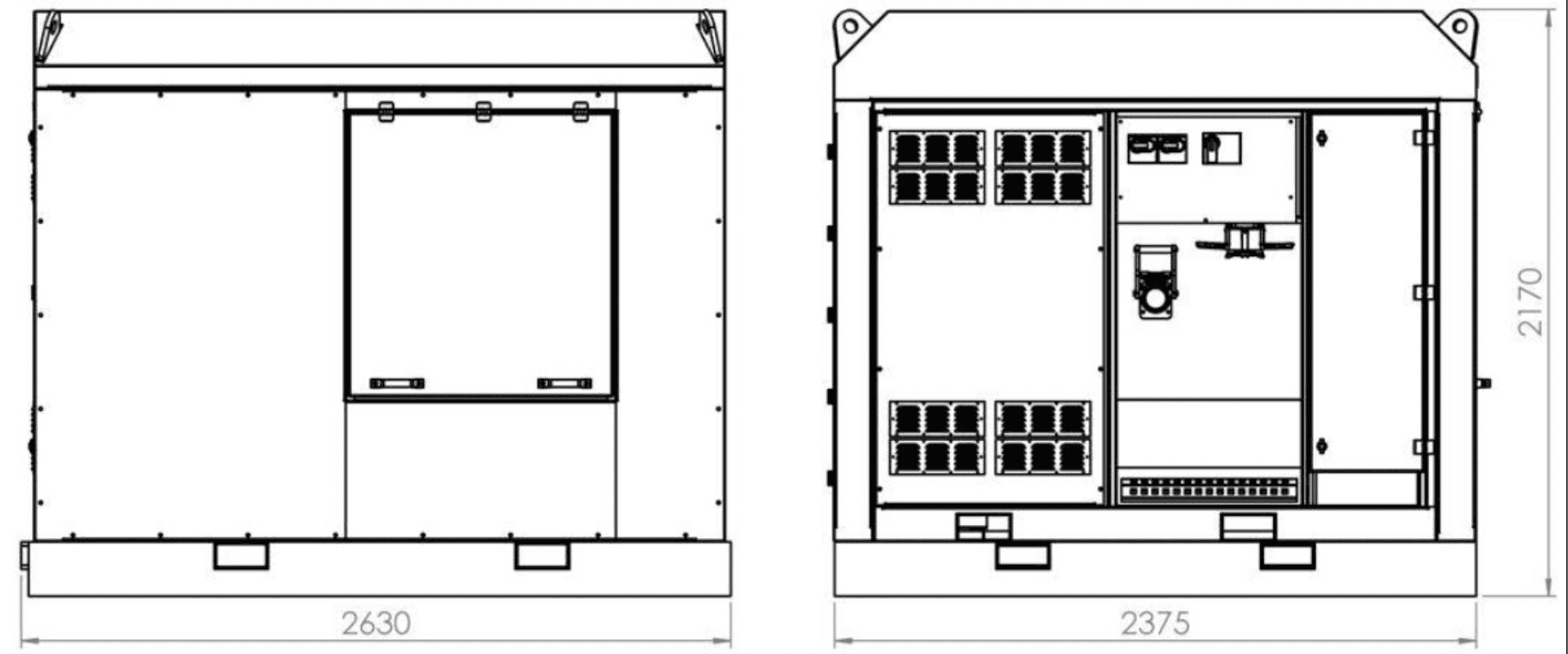 Terox X-CC450 Kabelcontainer – strømforsyning